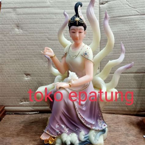 Promo Patung Dewi Rubah 9 Ekor Kitsune Padat 12 Inch Putih Diskon 23