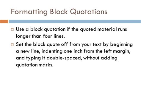 formatting block quotations for mla style created april ppt download