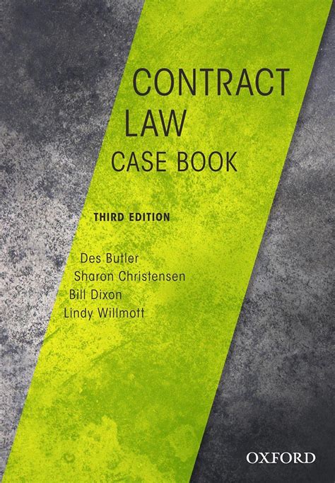 Contract Law Casebook 3rd Edition By Des Butler Paperback