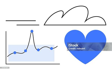 Visualizing Data Trends With Love And Cloud Computing Elements Stock