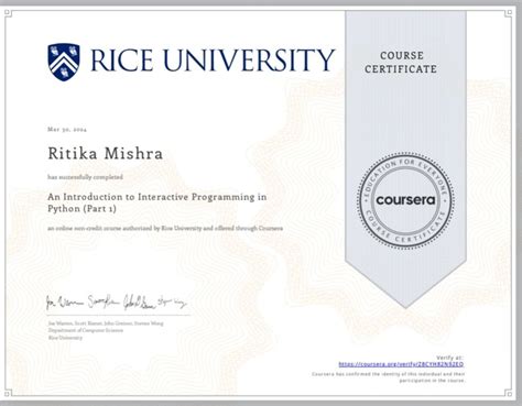 Ritika Mishra On Linkedin Coursera Python