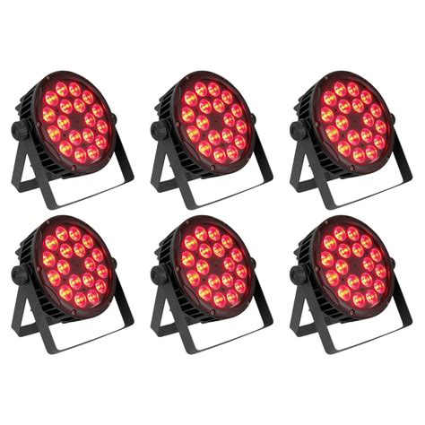 6x Thor Ip65 Par Can 18 X 4w Rgbw Weatherproof Outdoor Uplighter