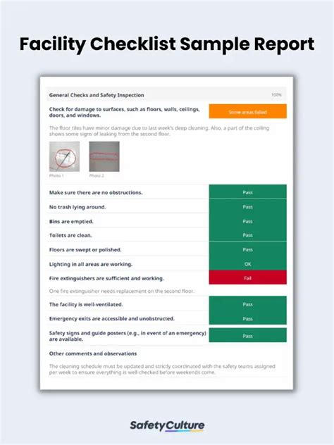 Facility Checklist Templates Free Pdf Safetyculture