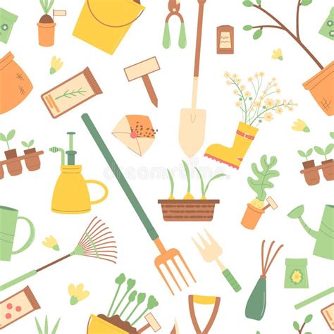 Gardening Pattern Background Stock Illustrations 54585 Gardening