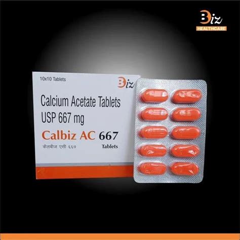 Calcium Acetate 667 Mg Tablets At Rs 150box Calci Bone Capsules In
