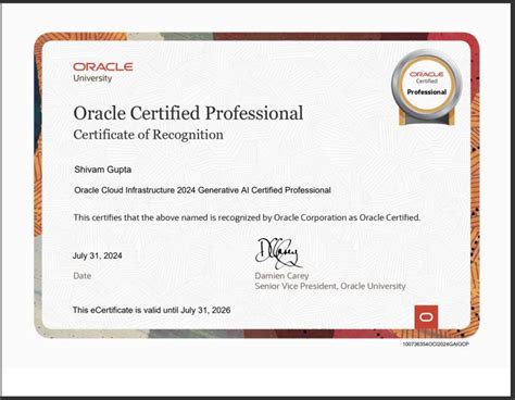 Shivam Gupta On Linkedin Ai Oraclecloud Jobseeker Careergrowth