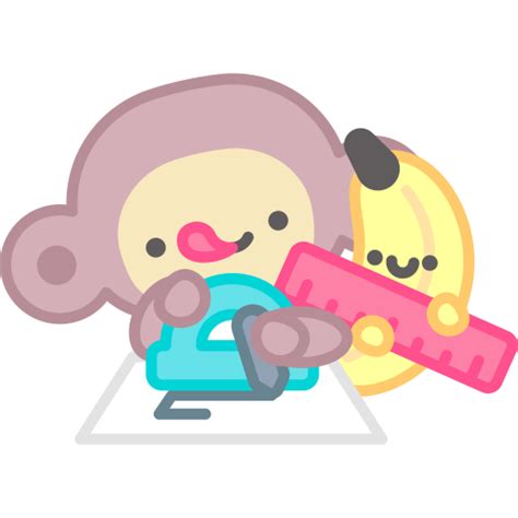 Maths Monkey And Banana Lineal Color Sticker Freepik