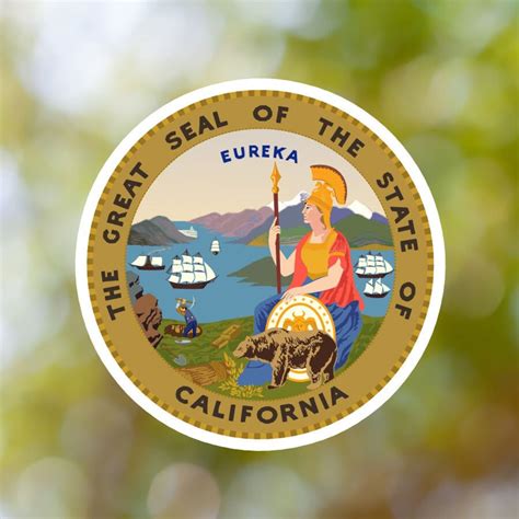 California Sticker State Seal Made With Vinyl Decal For Book Laptop