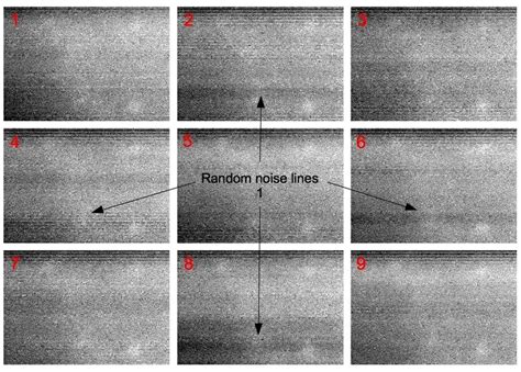 4 9 Images Captured Sequently With The The Camera Horizontal Lines