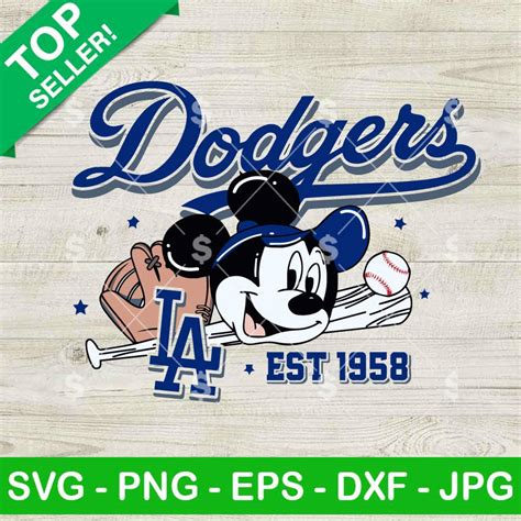 La Dodgers Mickey Est 1958 Svg La Dodgers Mlb Svg Disney La Dodgers Svg