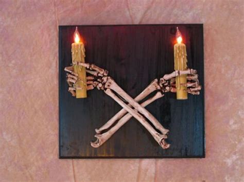 Skeleton Arms Wall Sconce Skull Halloween Prop Skeleton Arm Holding