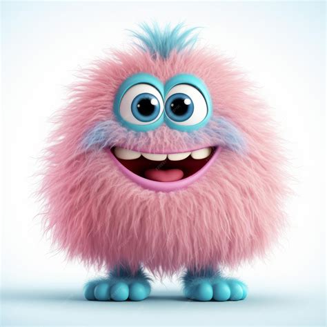 Adorable Pink Cyclops Monster With Big Blue Eyes Premium Ai Generated Image