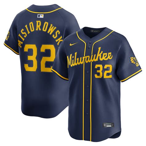 Mens Milwaukee Brewers Jacob Misiorowski Nike Navy Alternate Limited
