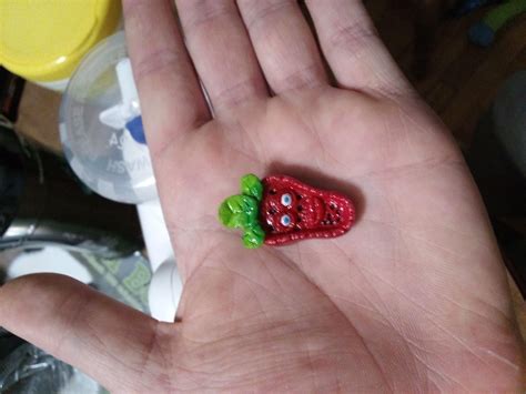 I Made A Tiny Strawberry R Polymerclay