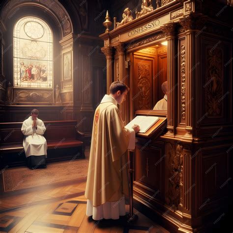 Premium Photo Priests Administered The Sacrament Of Confession In The