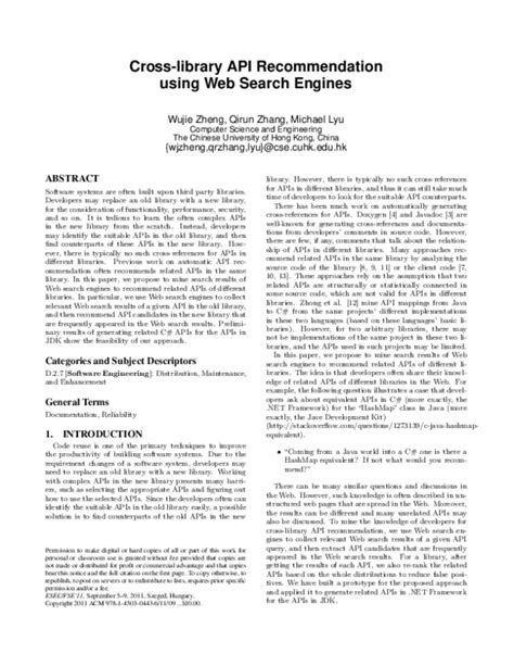 Pdf Cross Library Api Recommendation Using Web Search Engines