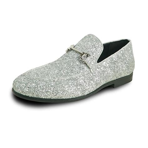 Silver All Over Glitter Effect Modern Dress Loafer Prom2silver 125