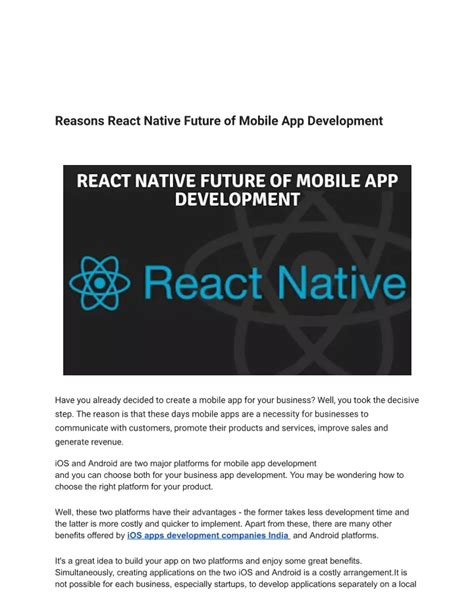 Ppt Reasons React Native Future Of Mobile App Development Powerpoint