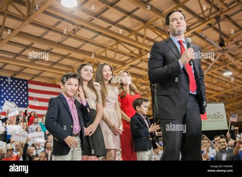 Republican Presidential Candidate Marco Rubio Speaks As Daughters