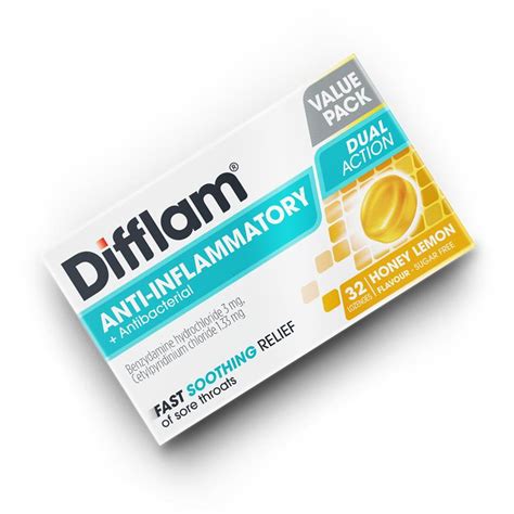 Buy Difflam Anti Inflammatory Honey Lemon Sore Throat Value Pack Lozenges Online At Chemist