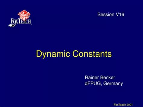Ppt Dynamic Constants Powerpoint Presentation Free Download Id6729216