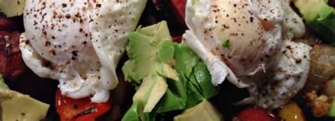 Roasted Vegetable Hash With Farmers Sausage And Poached Eggs Balance In