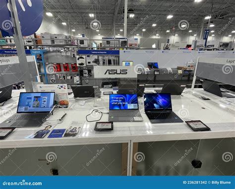 Best Buy Retail Electronics Store Interior Asus Laptop Display Editorial Photography Image Of