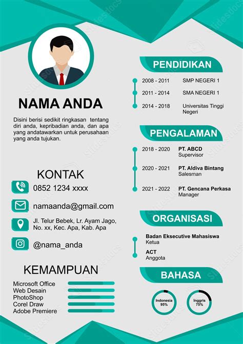 Cv Biography Portfolio Vitae Abstract Creative Simple Word Template And