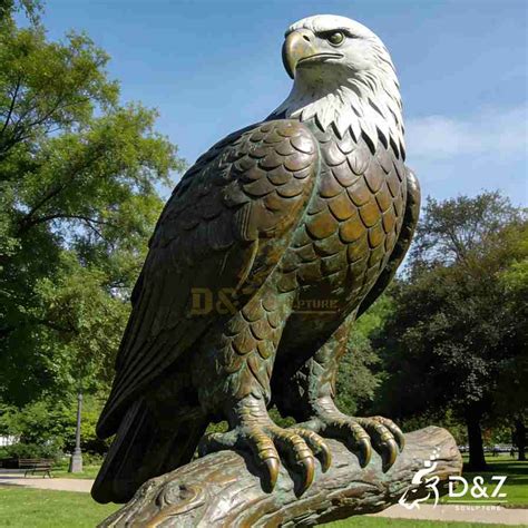 Outdoor Bronze American Bald Eagle Statue For Sale Dzj 369