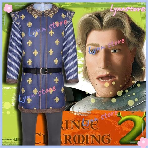 Prince Charming Uniforms Outfit Shrek Prince Charming Cosplay Costume