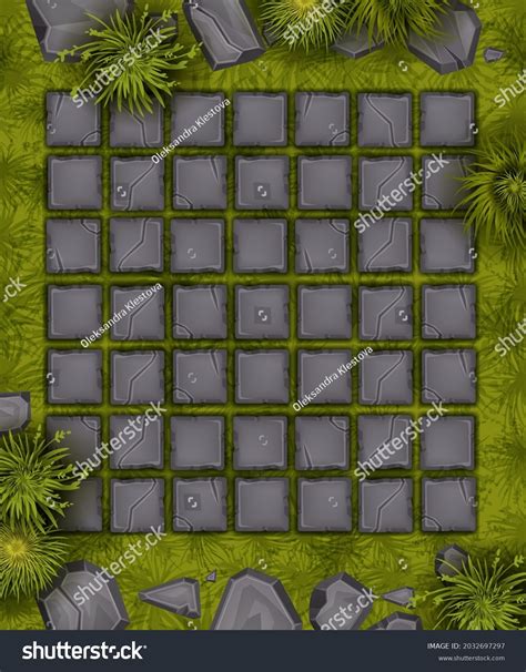 Stone Grass Ui Background Game Rock Stock Vector Royalty Free
