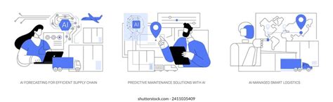 Ai Supply Chain Management Abstract Concept Stock Vector Royalty Free