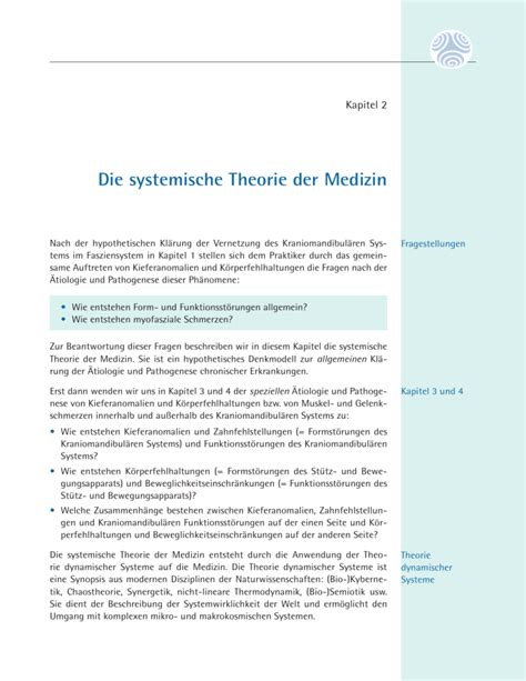 Die Systemische Theorie Der Medizin