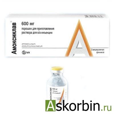 АМОКСИКЛАВ 0,5+0,1 N5 ФЛАК ПОР Д/Р-РА В/В: купить в аптеках Санкт ...