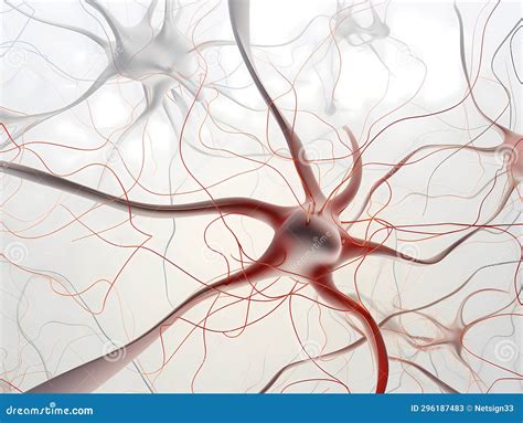 Active Nerve Cell In Human Neural System In Hand Drawn Style Royalty Free Illustration