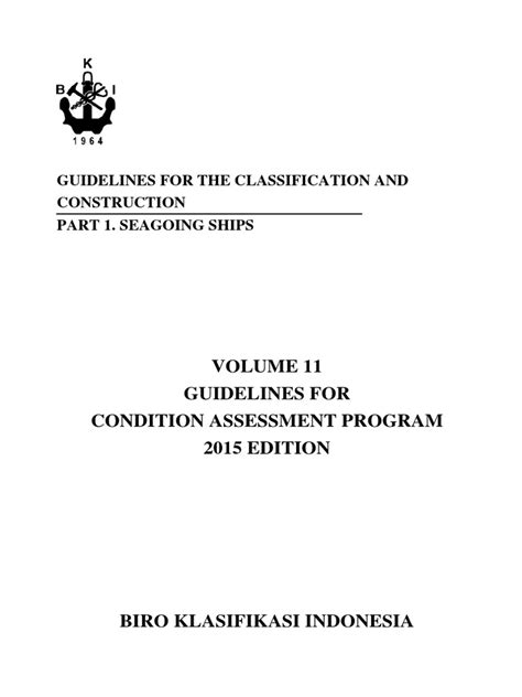 Vol 11 2015 Guidelines For Condition Assessment Program 2015 Pdf Pdf Ships Surveying