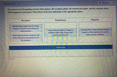 solved question 6 of 17 attempt 1 the process of cell