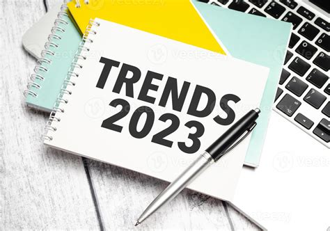 Trends 2023 Conceptual Background With Chart Papers And Pen 16687908