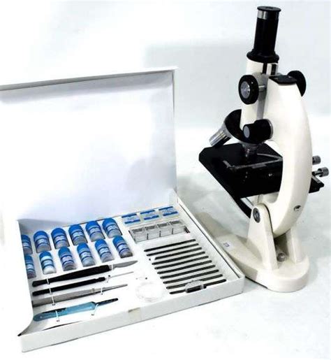 Edmund Scientific Microscope Set Includes Slides Tools And Samples