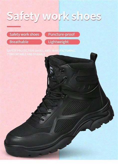 Womens Safety Shoes Steel Toe Boots Anti Impact Anti Puncture Wear