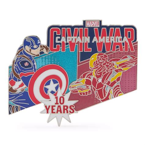 Marvel Captain America Civil War 10th Anniversary Pin At Disney Parks