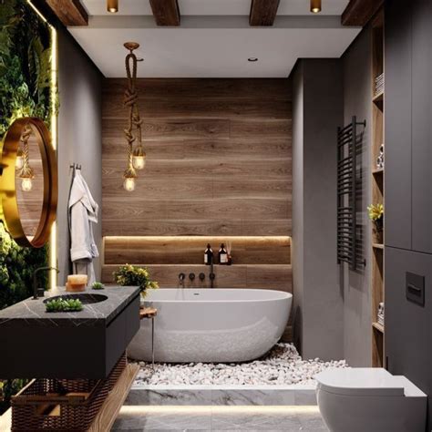 Modern Bathroom Design With Wood Decor
