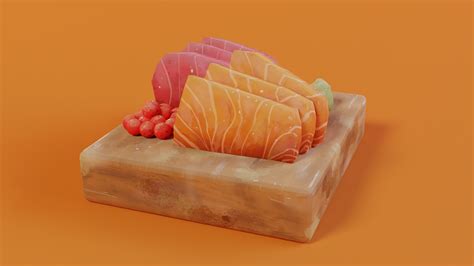 Hand Painted Sashimi 3d Model Turbosquid 2045985