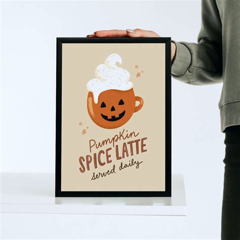 Printable Pumpkin Spice Latte Sign Fall Decor Coffeehouse Etsy