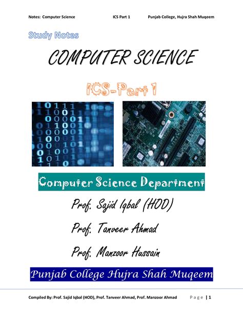 Solution Computer Science Notes Chapter 1 Studypool