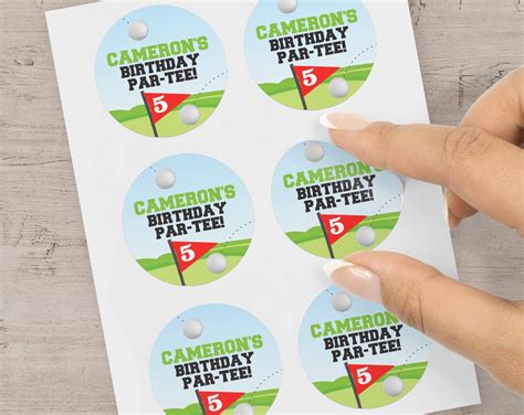 Golf Birthday Party Favor Stickers Set Of 12 Etsy