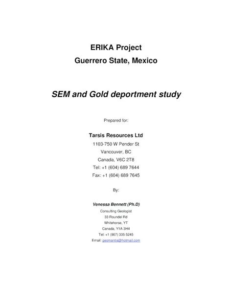 Pdf Sem And Gold Deportment Study Geologygis Wp