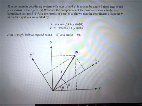 9 A Rectangular Coordinate System With Axes X And Y Is Rotated By Angle