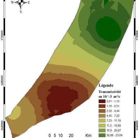 Map Of Estimated Transmissivity Values Figure 8 Map Of Errors In
