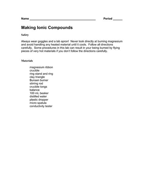 chemistry ionic lab pdf